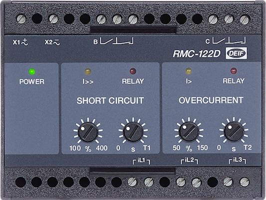 RMC-122D, Short circuit and overcurrent relay, I> and I>>